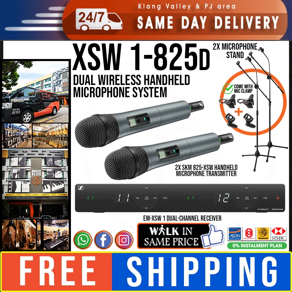 Sennheiser XSW 1-825 Dual Wireless Dual Handheld Microphone System with ...