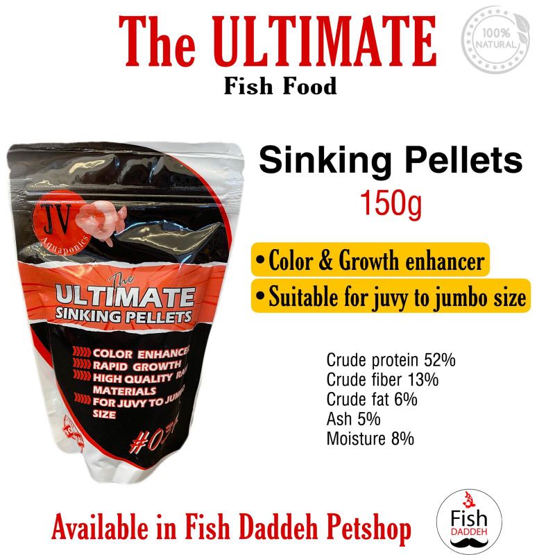 Ultimate Fish Food Sinking Pellets 150g | Ultimate Jumbo Pellets 100g ...