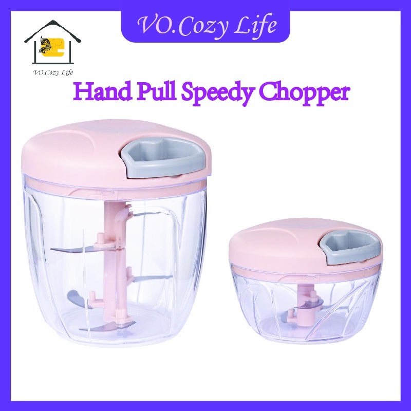 Hand Pull Speedy Chopper Manual Blender -Blue/Pink/Green (Big 900ml ...