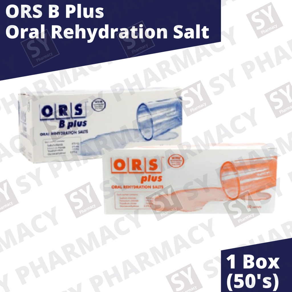 ORS B Plus Oral Rehydration Salts Original/Orange (50's/box) | Shopee ...