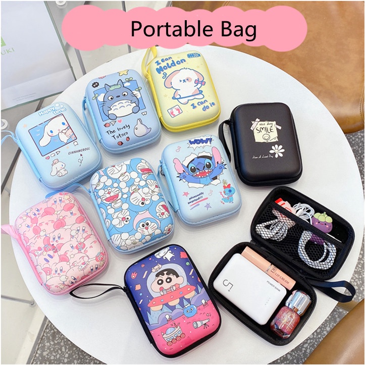 Cute Doraemon Cinnamoroll Portable Travel Storage Bag Digital Data ...