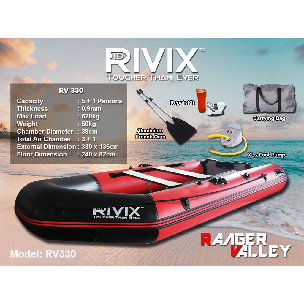 RIVIX RV Ranger Valley Thick HighQuality Pro Fishing Inflatable Boat ...