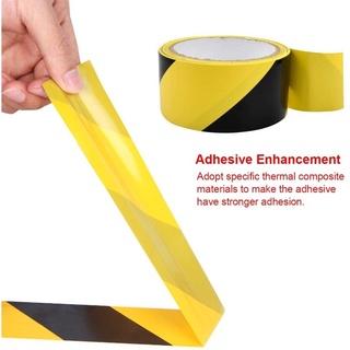 48MM*33M Yellow Black Floor Marking Tape Hazard Warning Tape Social Distancing Outdoor Indoor ...