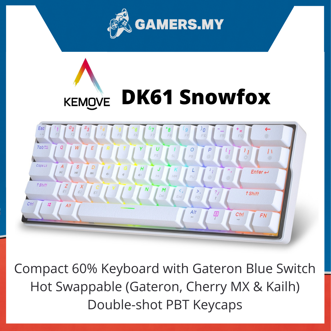 KEMOVE DK61 Snowfox / Shadow - 60% HotSwap Wireless Mechanical Keyboard ...