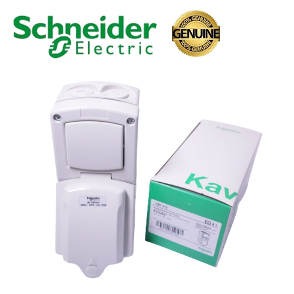 Schneider ( CSC-313 ) 1 Gang 13A 250V Single Pole Weatherproof Switch Socket Outlet IP56 ...