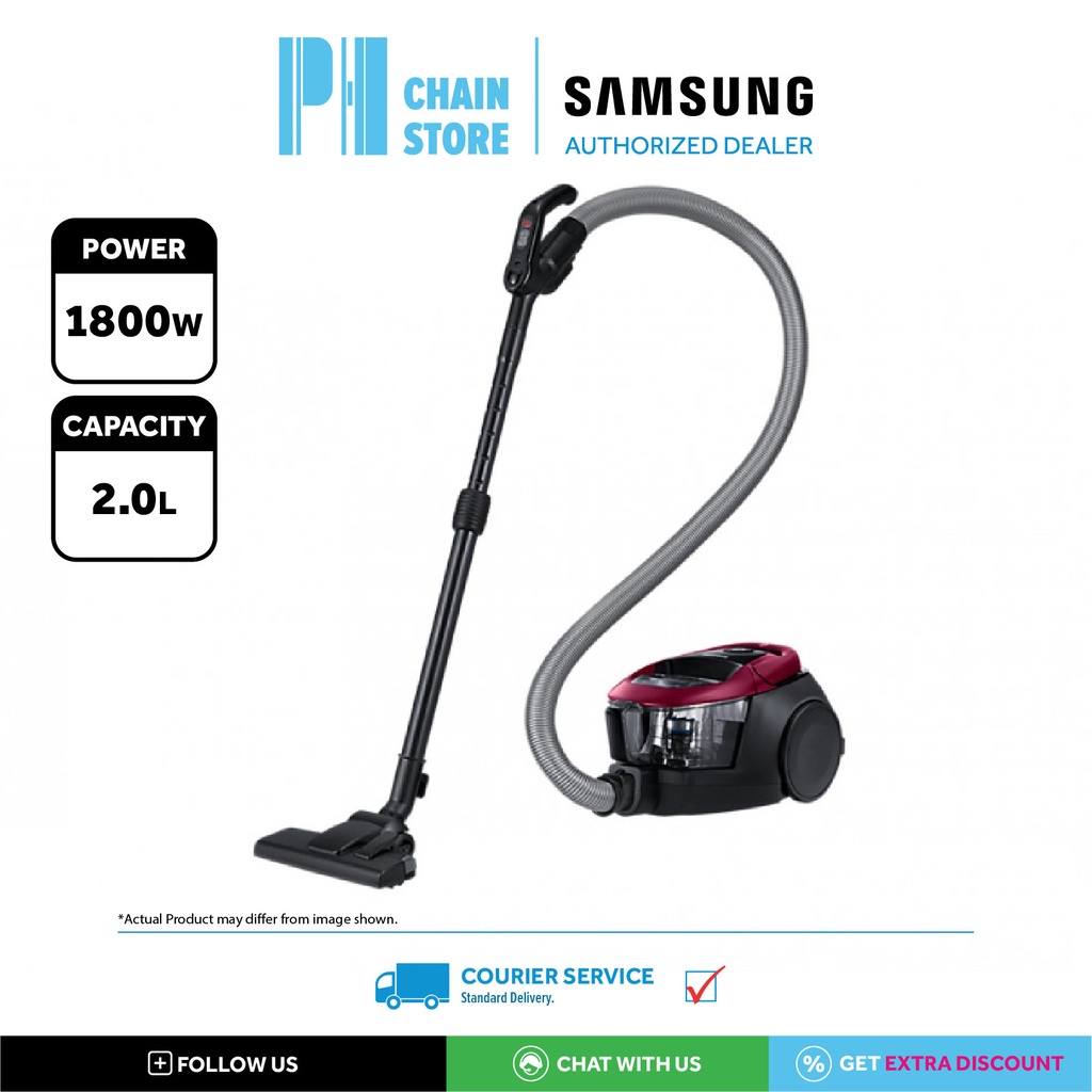 SAMSUNG VC18M31A0HP/ME 1800W CANISTER BAGLESS VACUUM CLEANER WITH ANTI-TANGLE TURBINE | Shopee ...