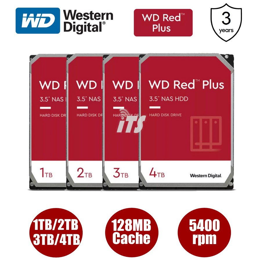 Western Digital Caviar Red Plus 128MB/256MB (1TB/2TB/3TB/4TB) 3.5 ...