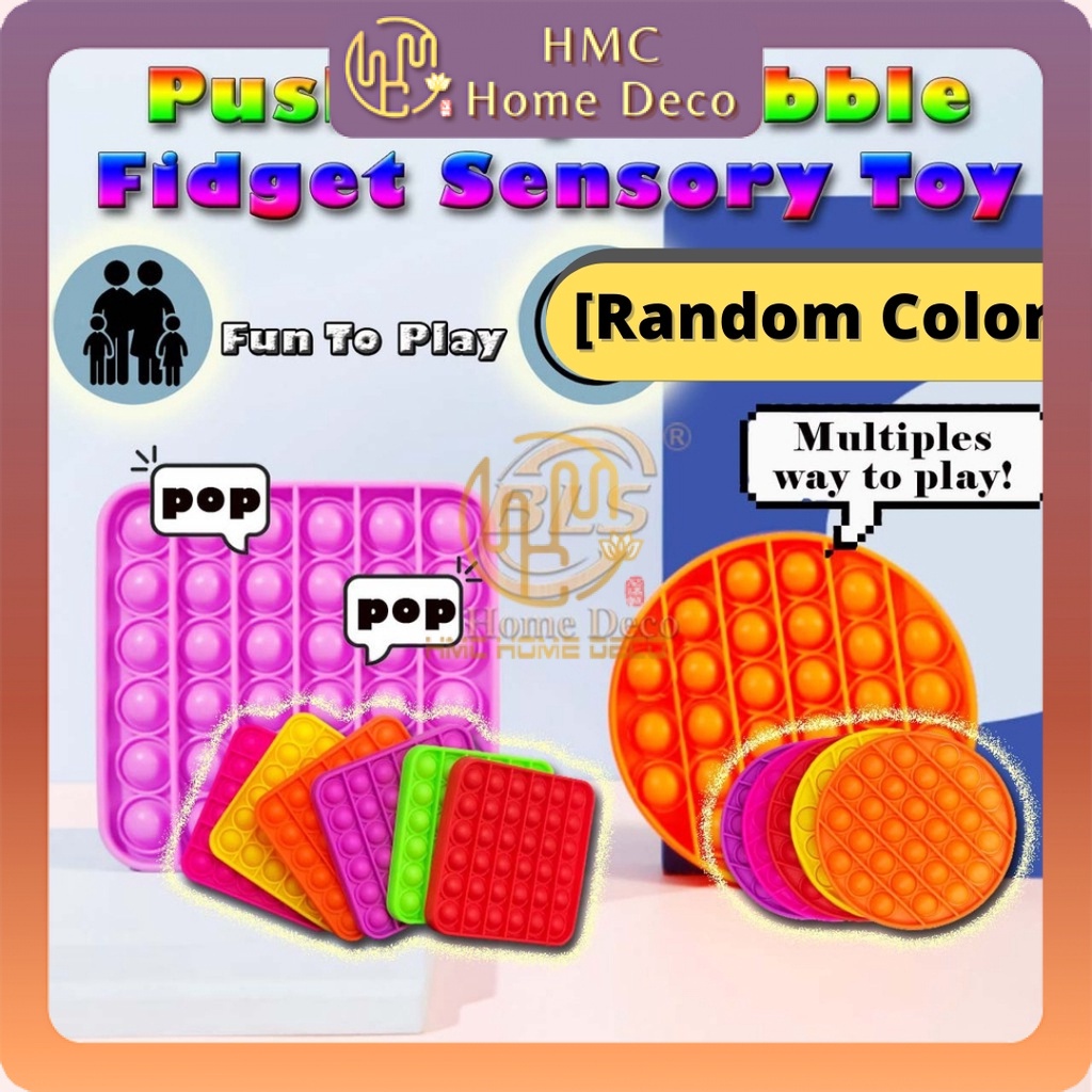 [Random Color Pick] Ready Stock Push Pop Bubble Fidget Sensory Toys Kid ...