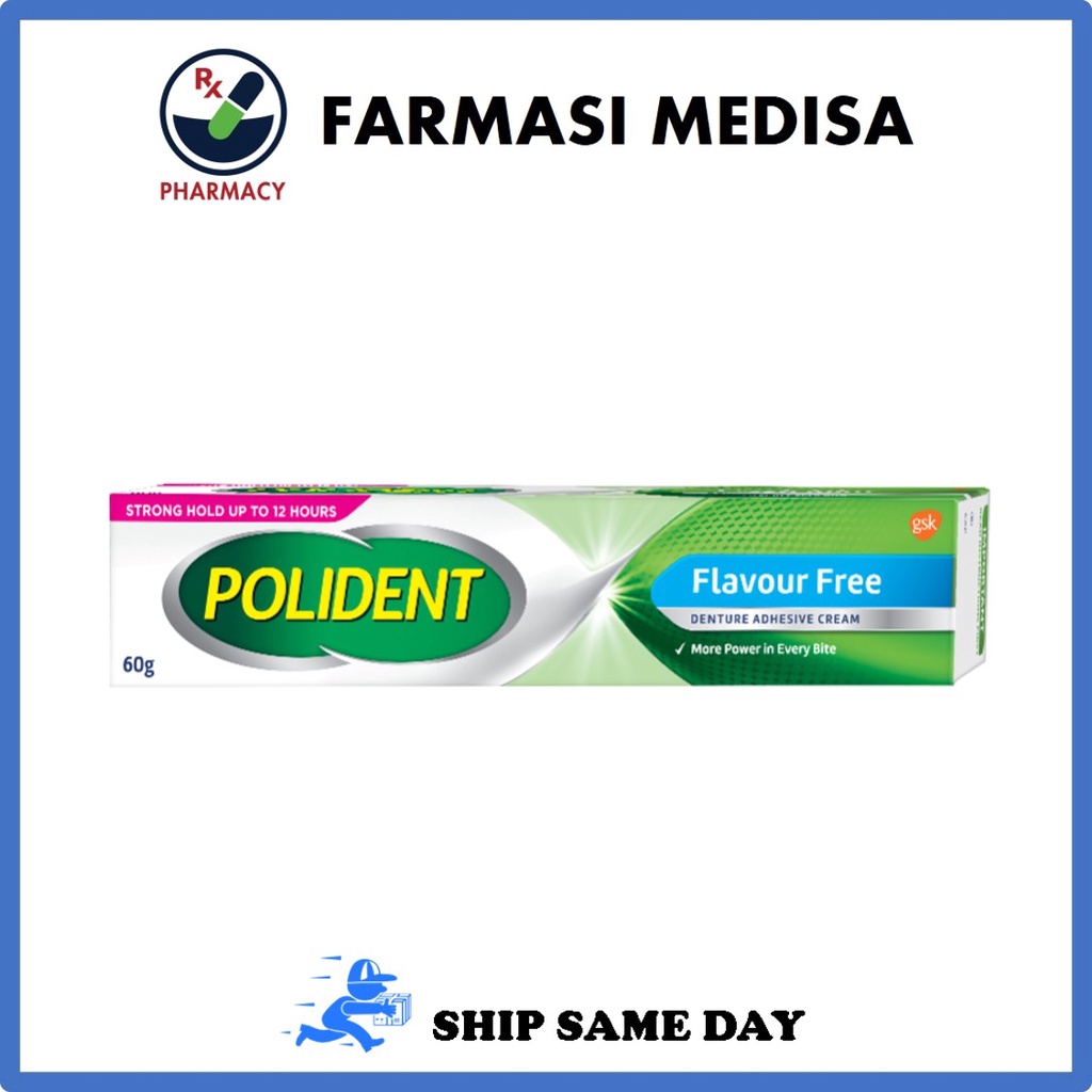 Polident Denture Adhesive Cream 20g Pelekat Gigi Palsu 60g | Shopee ...