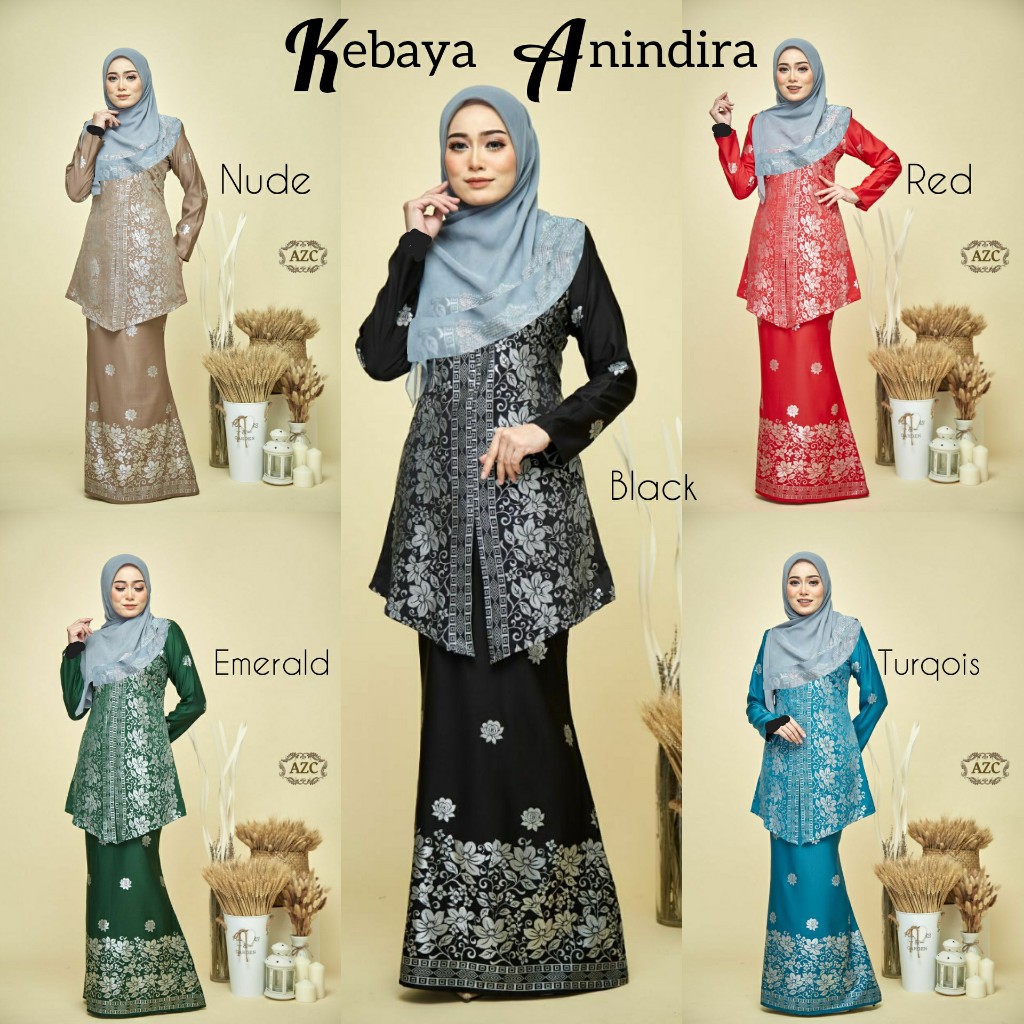 BAJU RAYA 2021 KEBAYA SONGKET ANINDIRA KEBAYA LABUH | Shopee Malaysia