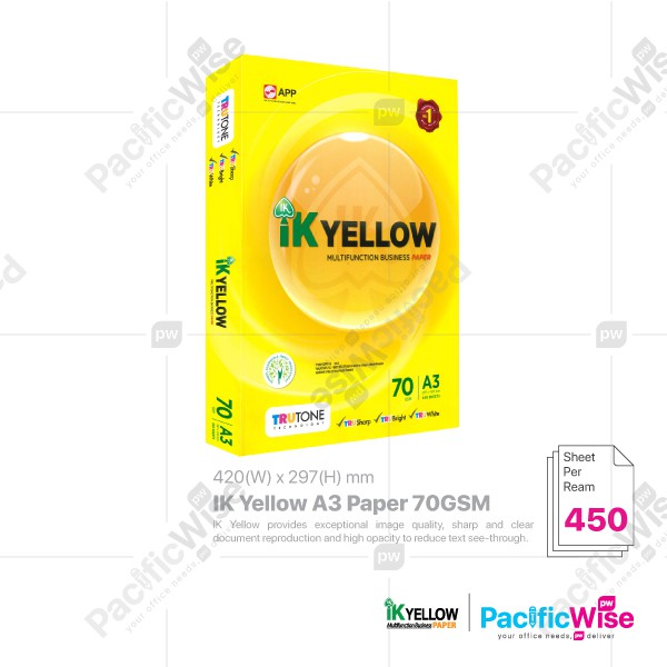 Indah Kiat/IK Yellow A3 Paper/A3 Kertas 70gsm/Copier Paper(500’s/Ream ...