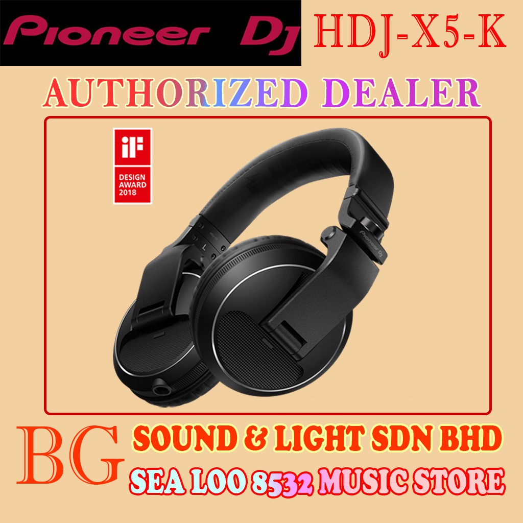 HDJ-X5 PIONEER PROFESSIONAL OVER EAR DJ HEADPHONES BLACK (HDJ-X5-K ...