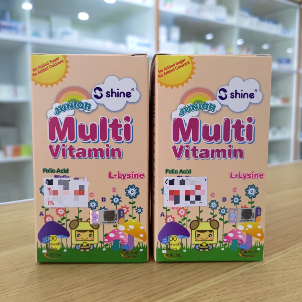 Shine Junior Multivitamin With Lysine 100's Chewable Tablets Tutti ...