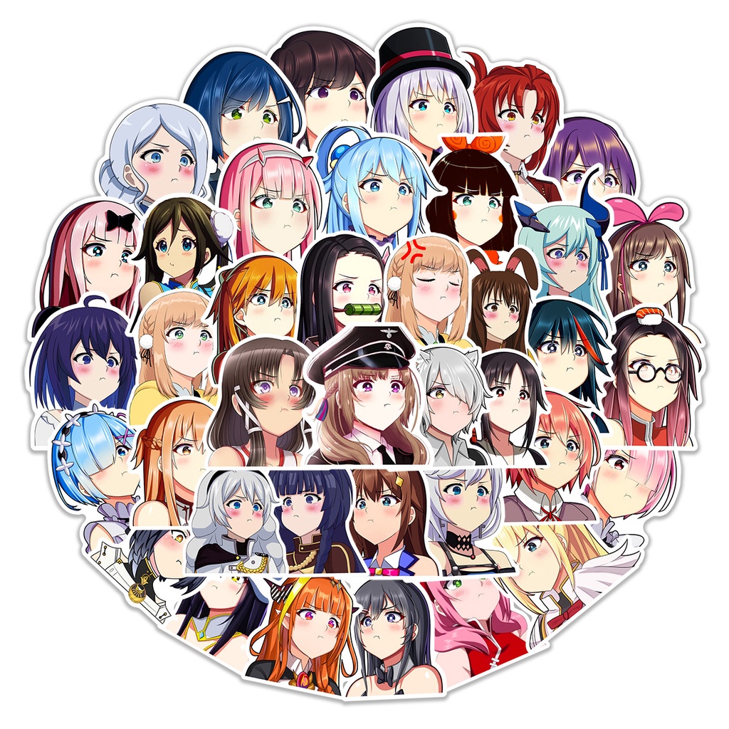 50Pcs Pout Anime Characters Collection Waterproof Graffiti Sticker For ...
