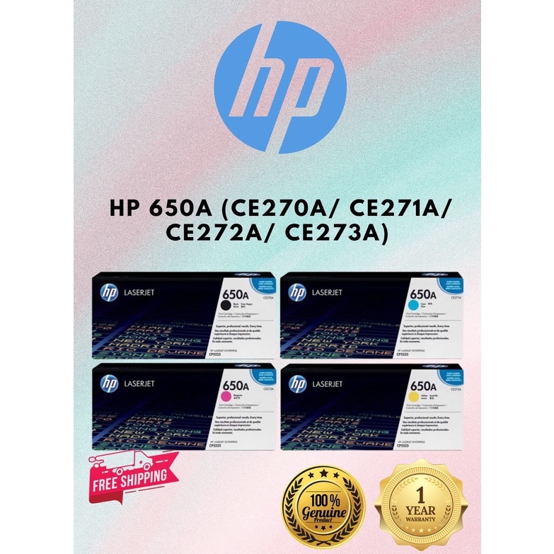 HP 650A BLACK (CE270A)/ CYAN (CE271A)/ YELLOW (CE272A)/ MAGENTA (CE273A ...