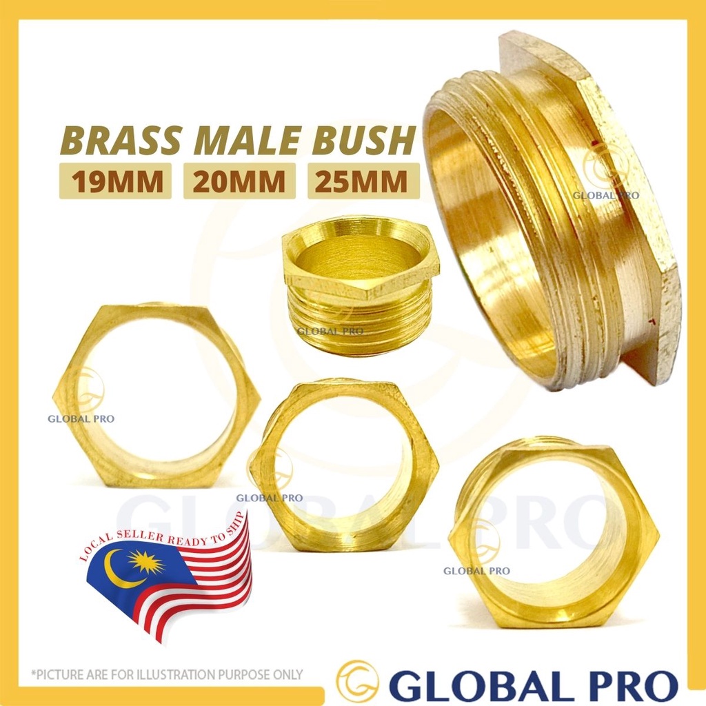 1PC Brass Male Bush Reducer Male Thread to Female Thread Reducing Bush ...