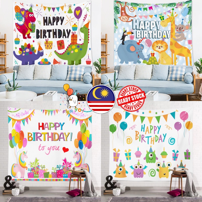 150cm*125cm Cartoon Birthday Backdrop Premium Polyester Quality ...