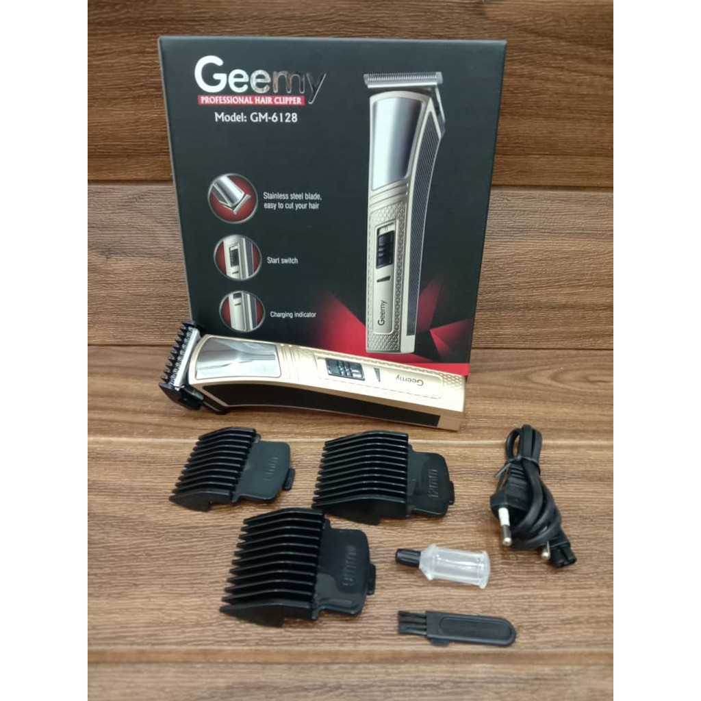 ORIGINAL GEEMY GM-6128 HAIR CUTTER AND SHAVER GUNTING RAMBUT. | Shopee ...