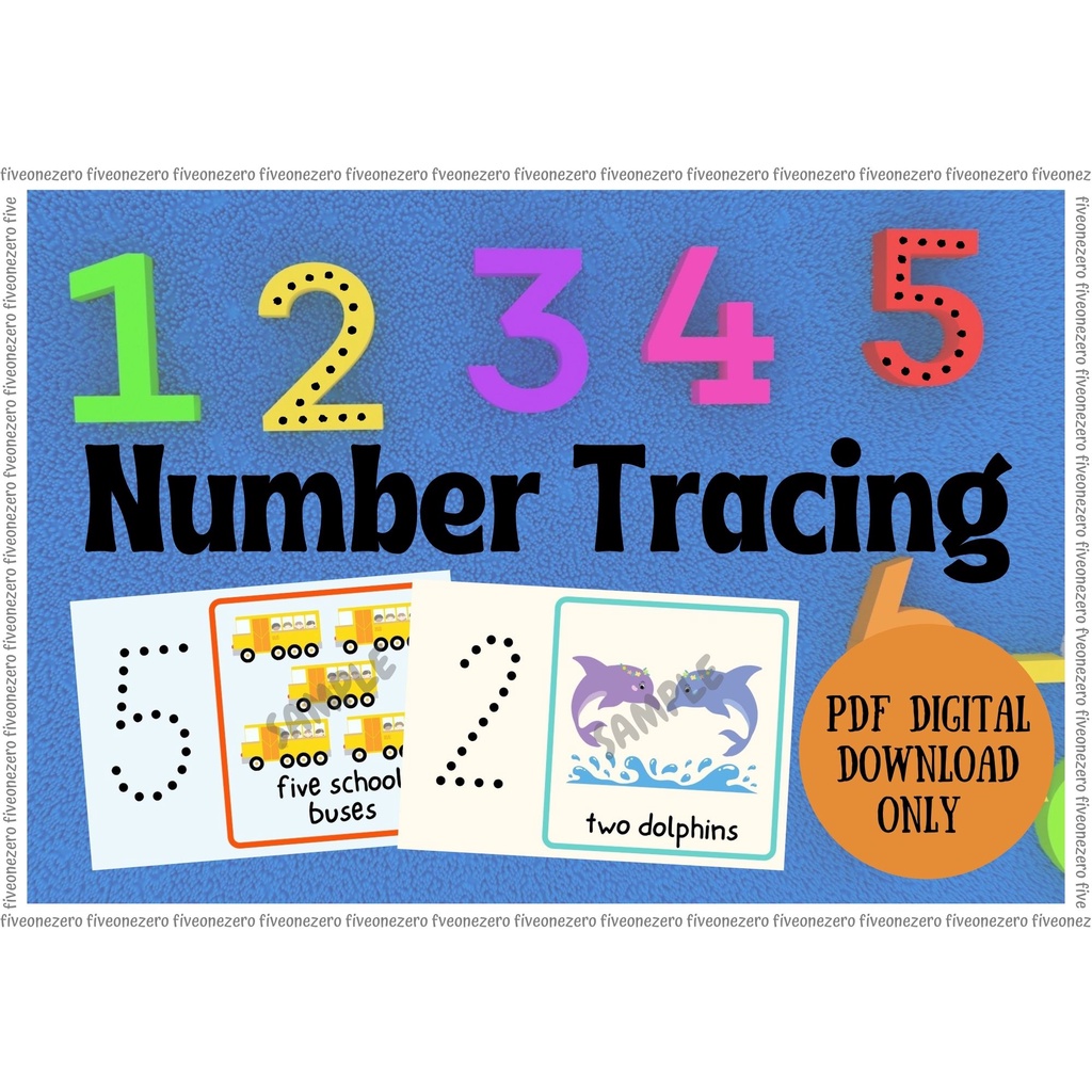 [PDF Softcopy] Printable tracing number flash cards for kids – Numbers ...