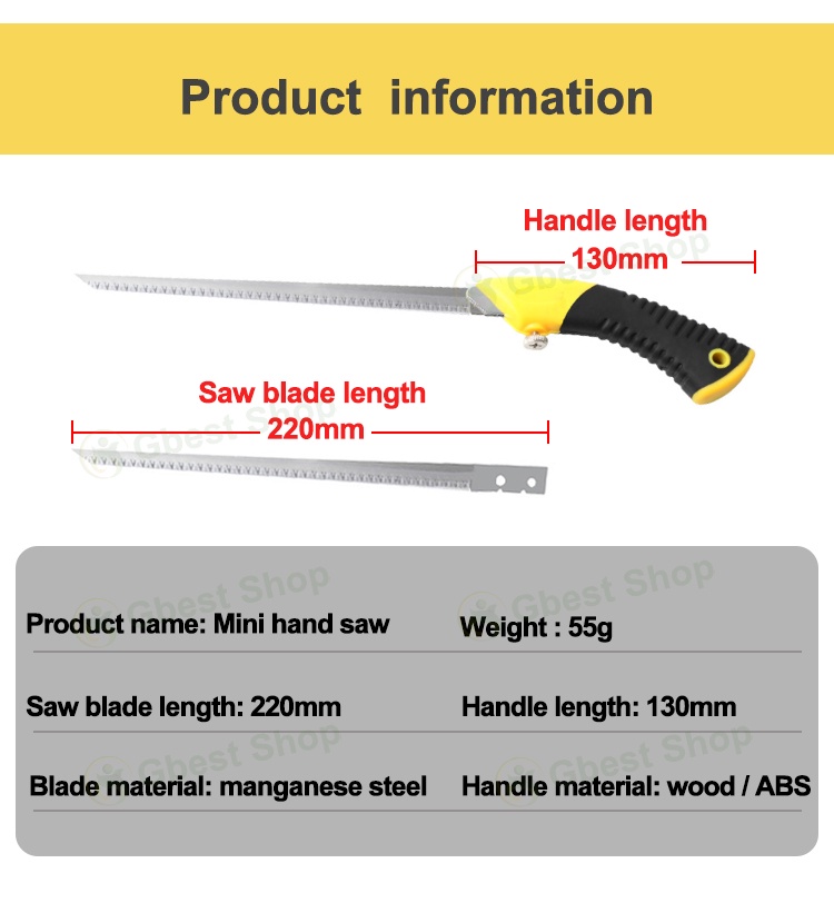 Manganese Steel Mini Hand Saw Small Carpentr Hack Magic Blade Wood Saw ...