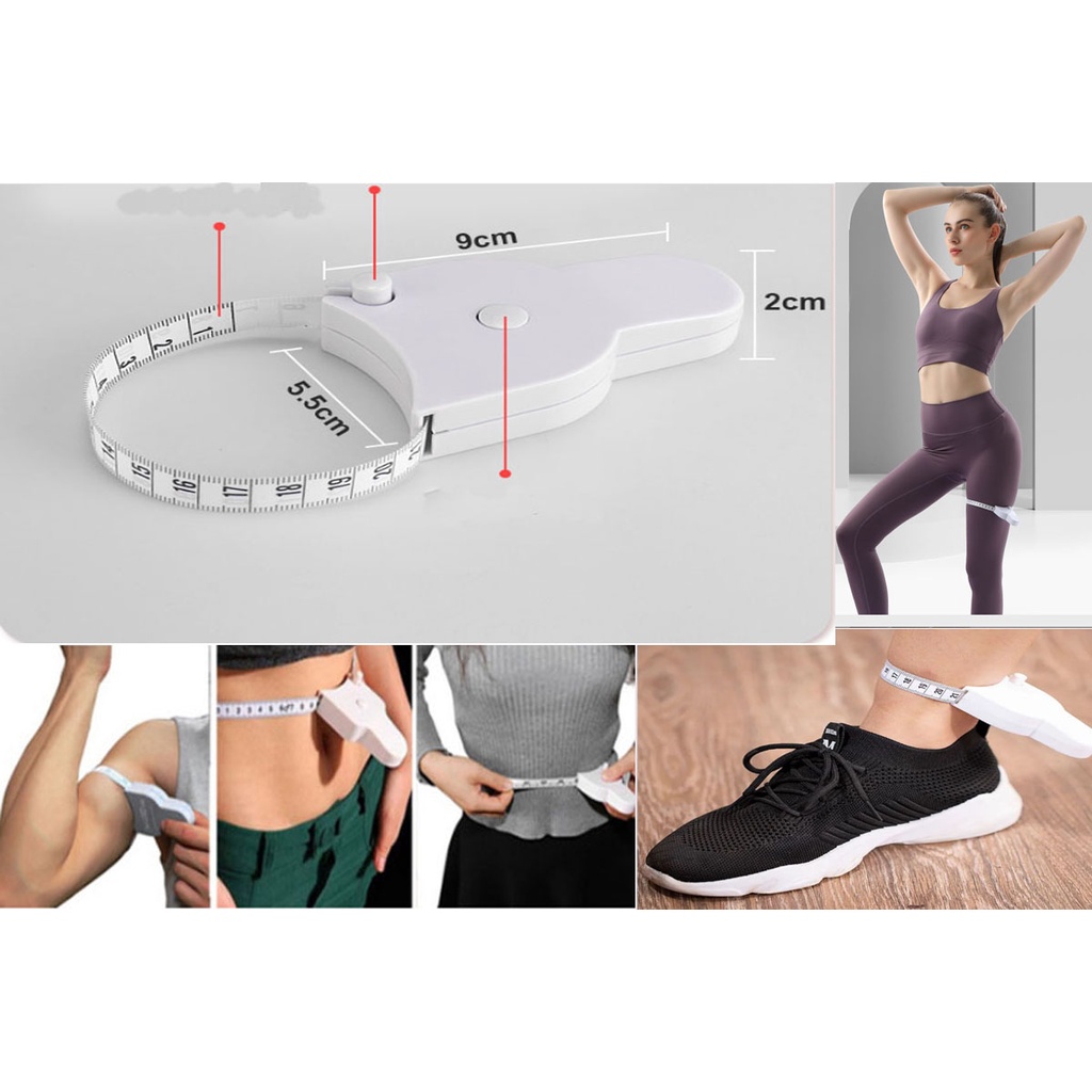 Compact Y-shaped automatic retractable tape measure used to measure ...