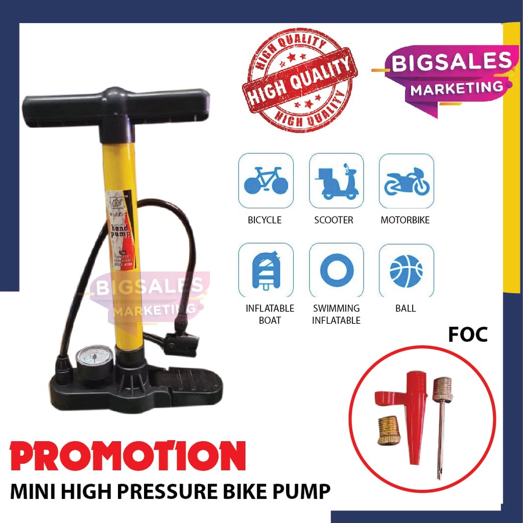 BIGSALES MINI Bicycle Motor Ball Hand Pump / MINI Pump Angin Basikal ...