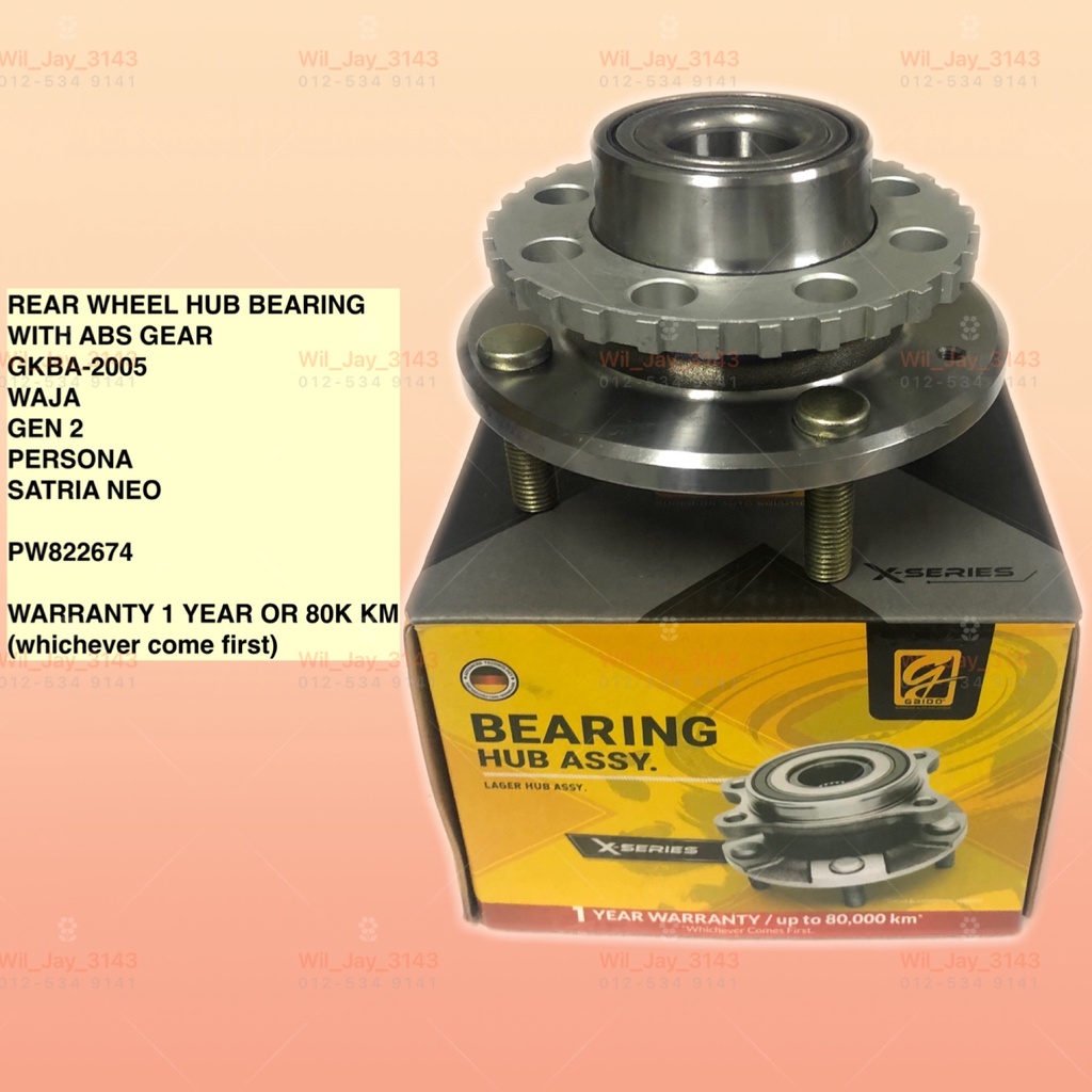 X-SERIES GKBA-2005 PROTON WAJA REAR WHEEL HUB BEARING PERSONA, SATRIA ...