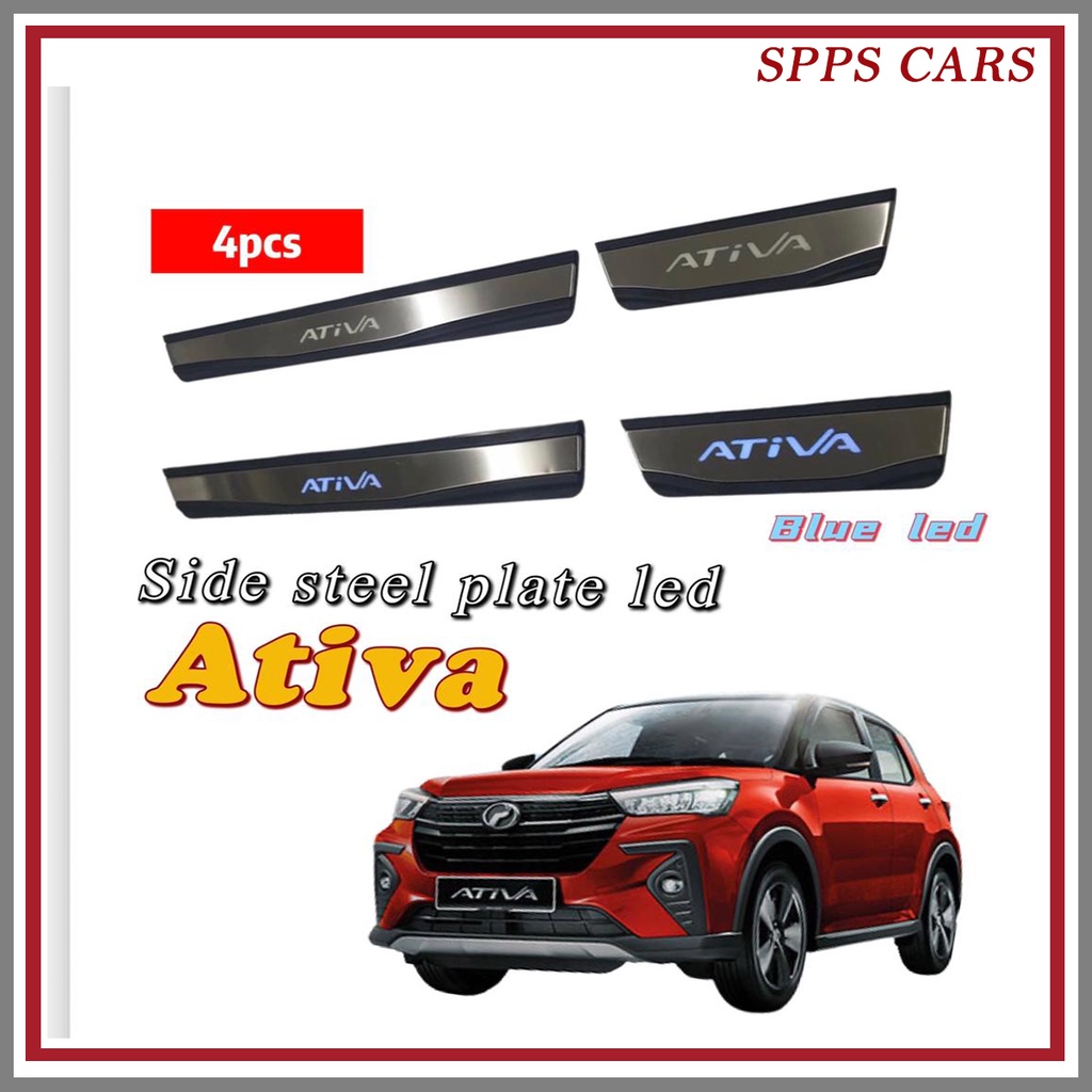 Perodua Ativa Side Steel Plate Side Step BLUE LED (4PCS/SET) | Shopee ...