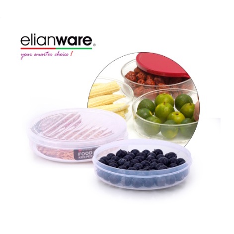 🇲🇾 Ready Stock 🇲🇾 Elianware Transparent Round Food Container Storage ...