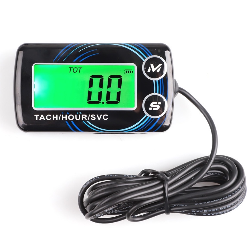 Waterproof Digital Engine Tach Hour Meter, Tachometer Gauge Engine RPM LCD Display For ...