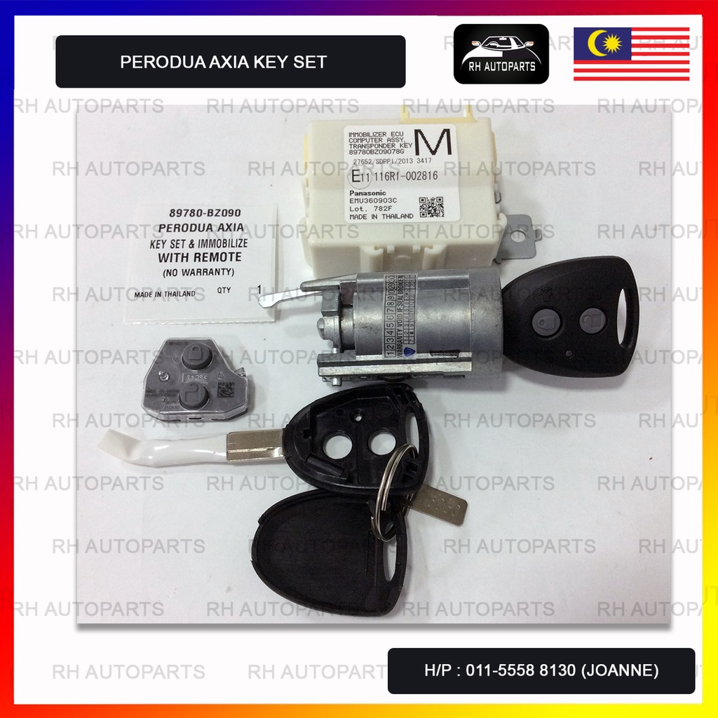 Perodua Axia Ignition Key Lock Full Set with Immobilizer ECU | Shopee ...