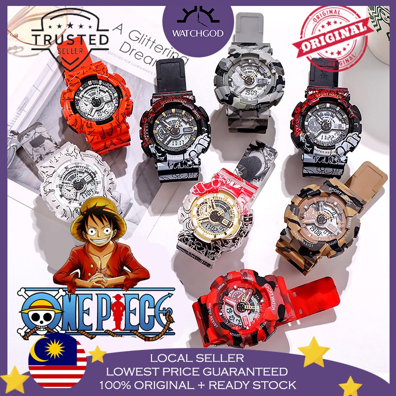 [🔥WATCHGOD PROMO🔥] One Piece Dragon Ball Digital LED Sports Men Women Kid Unisex Watch Jam ...