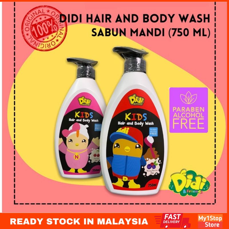Didi & Friends Kids Hair & Body Wash Head to Toe, Mandian Shampoo ...