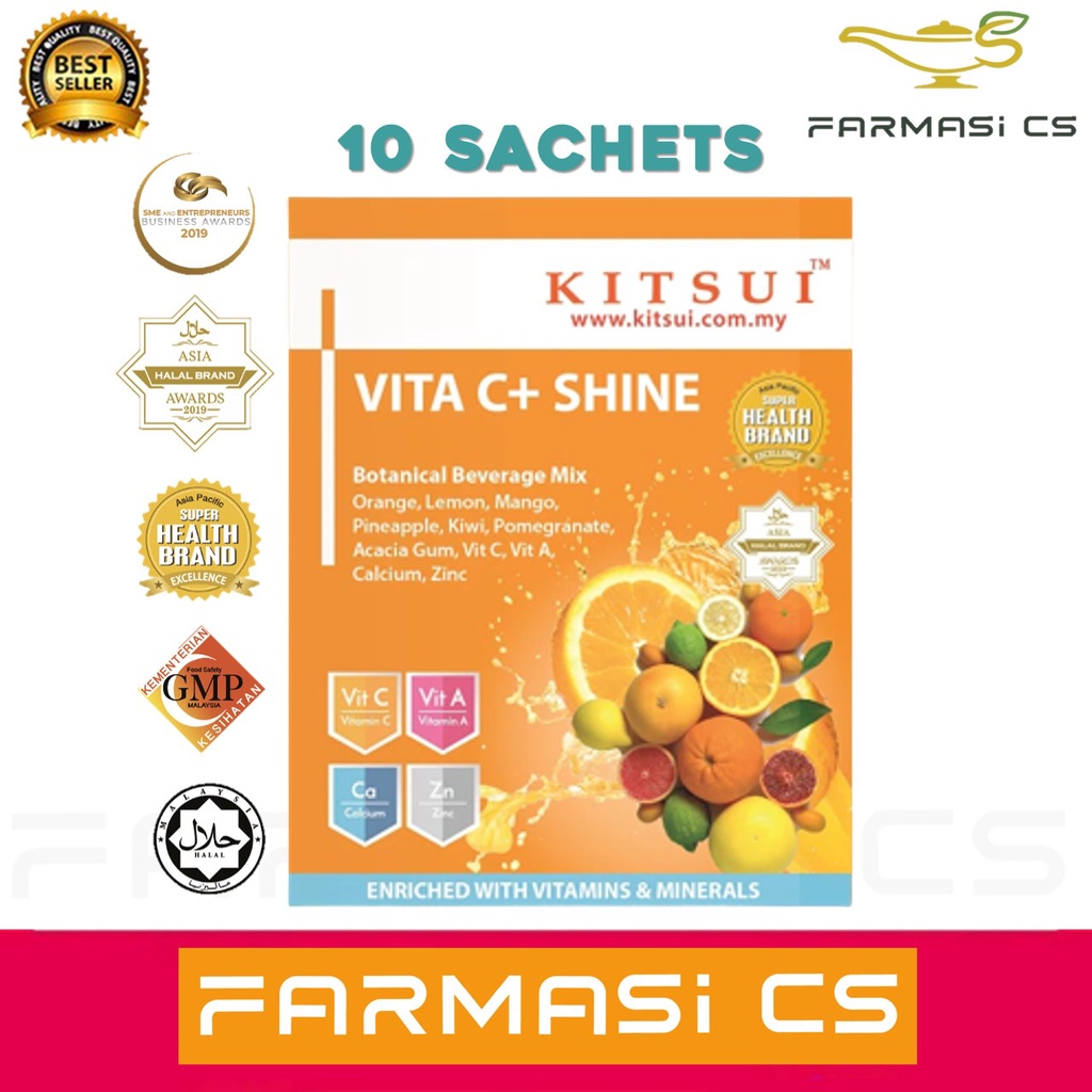 Kitsui Vita C + Shine Botanical Beverage Mix ( 10 Sachets ) EXP:02/2025 ...