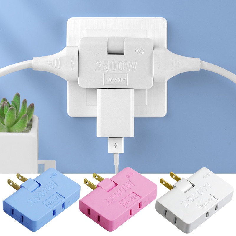 3 In 1 US Power Plug Adapter 180 Degree Rotatable Socket Converter ...