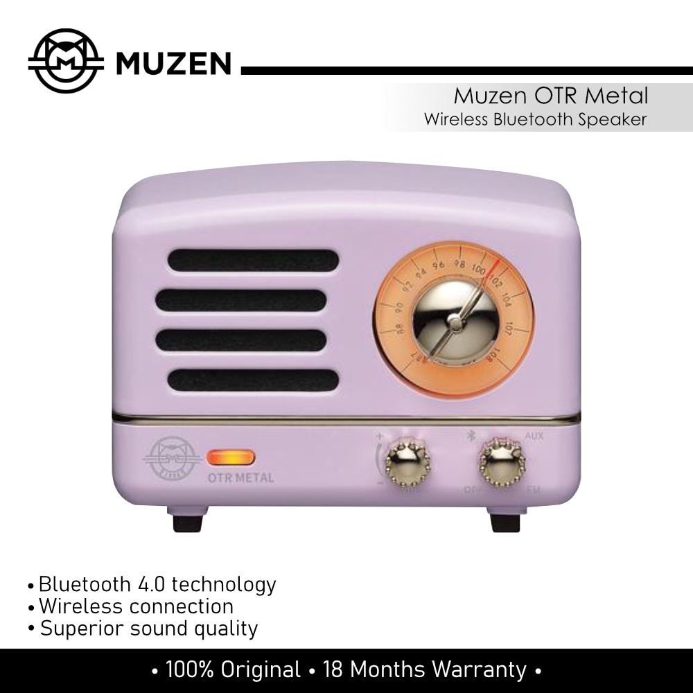 Muzen OTR Metal Portable FM Radio Bluetooth Speaker - Purple Colour ...