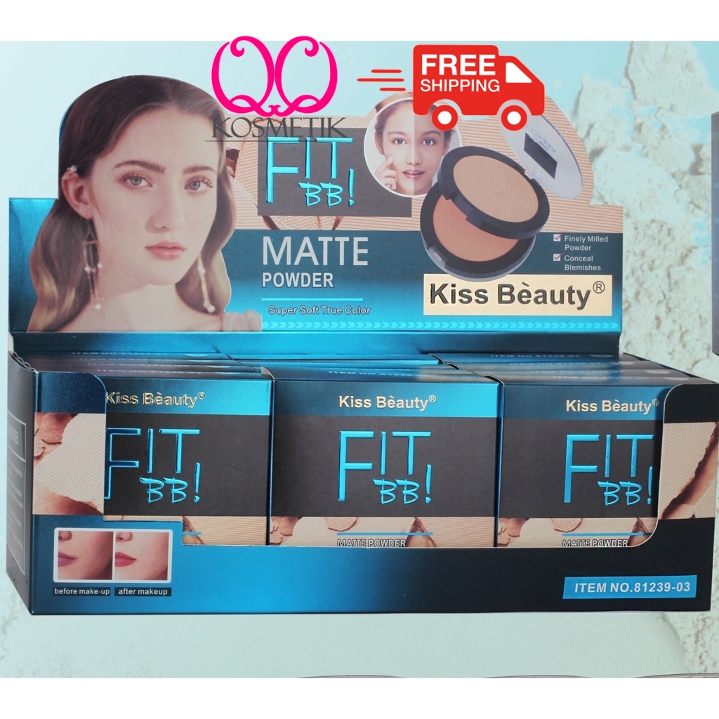Borong 12s KISS BEAUTY Compact Powder Fit BB Bedak 2in1 81239-03 ...