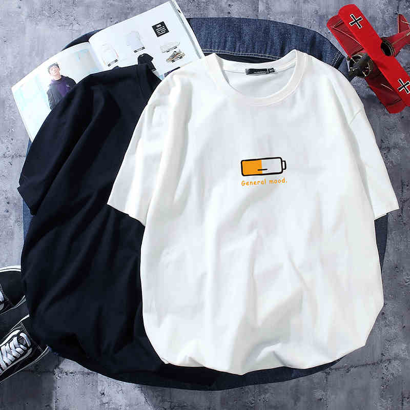 Summer T-shirt【M-8XL】Oversized short-sleeved T-shirt Men's casual T-shirt Battery small pattern ...