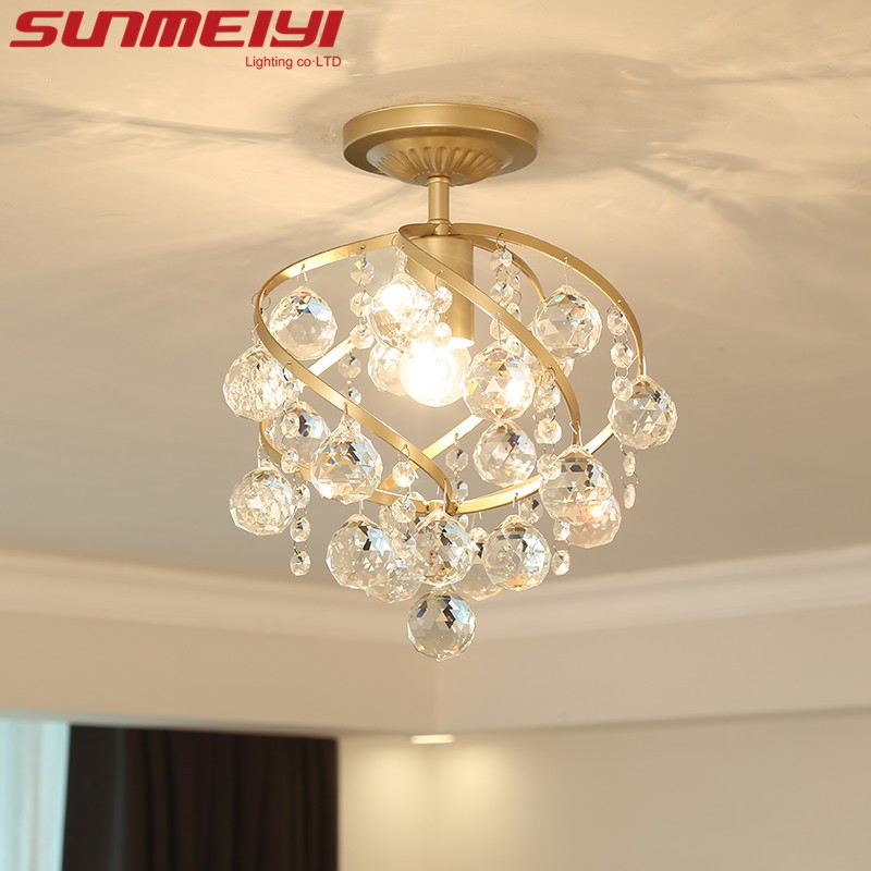 SUNMEIYI Modern Gold Crystal Ceiling Chandelier For Corridor Aisle ...