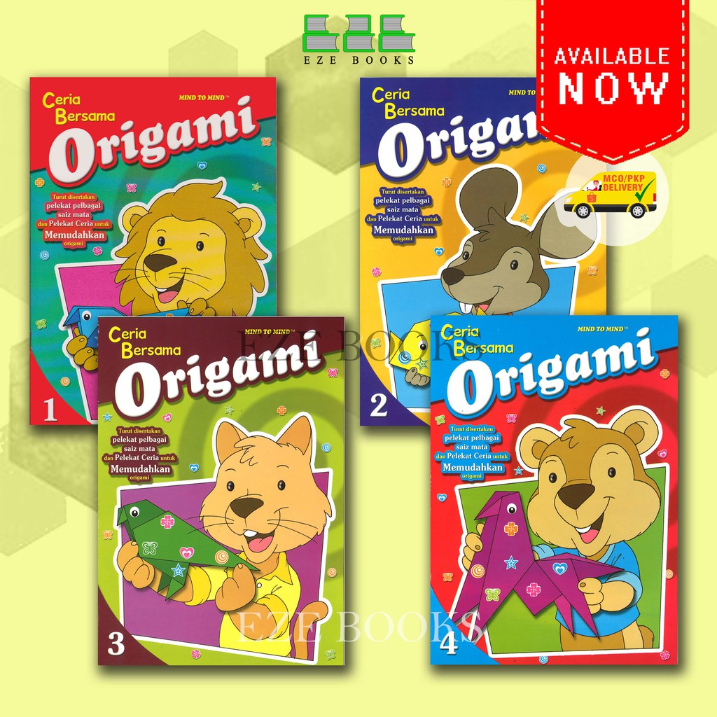(EZE) BUKU CERIA BERSAMA ORIGAMI + 20 KERTAS ORIGAMI & PELEKAT PELBAGAI ...