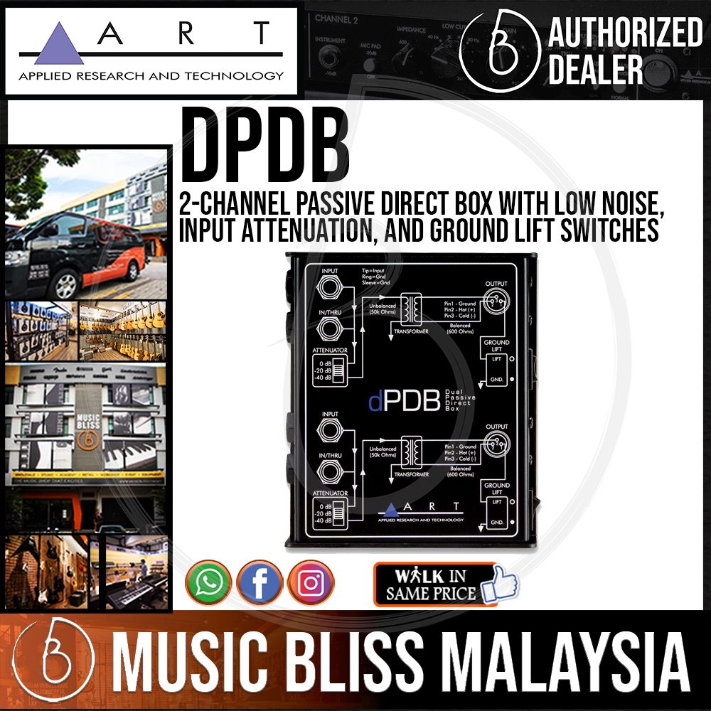 ART dPDB 2-channel Passive Direct Box with Low Noise, Input Attenuation, and Ground Lift ...