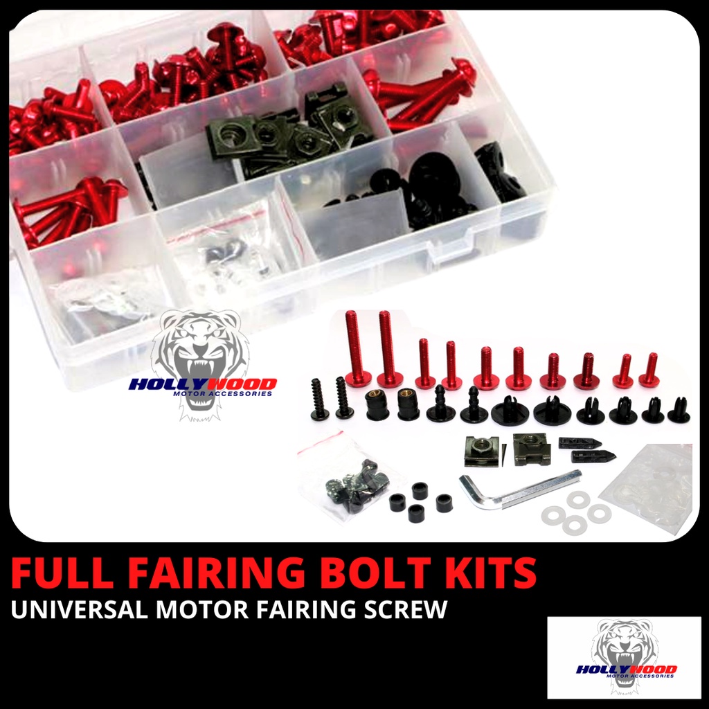 MOTOR ACCESSORIES FULL FAIRING BOLT KITS / BODYWORK SCREW SKRU NUT FOR ...