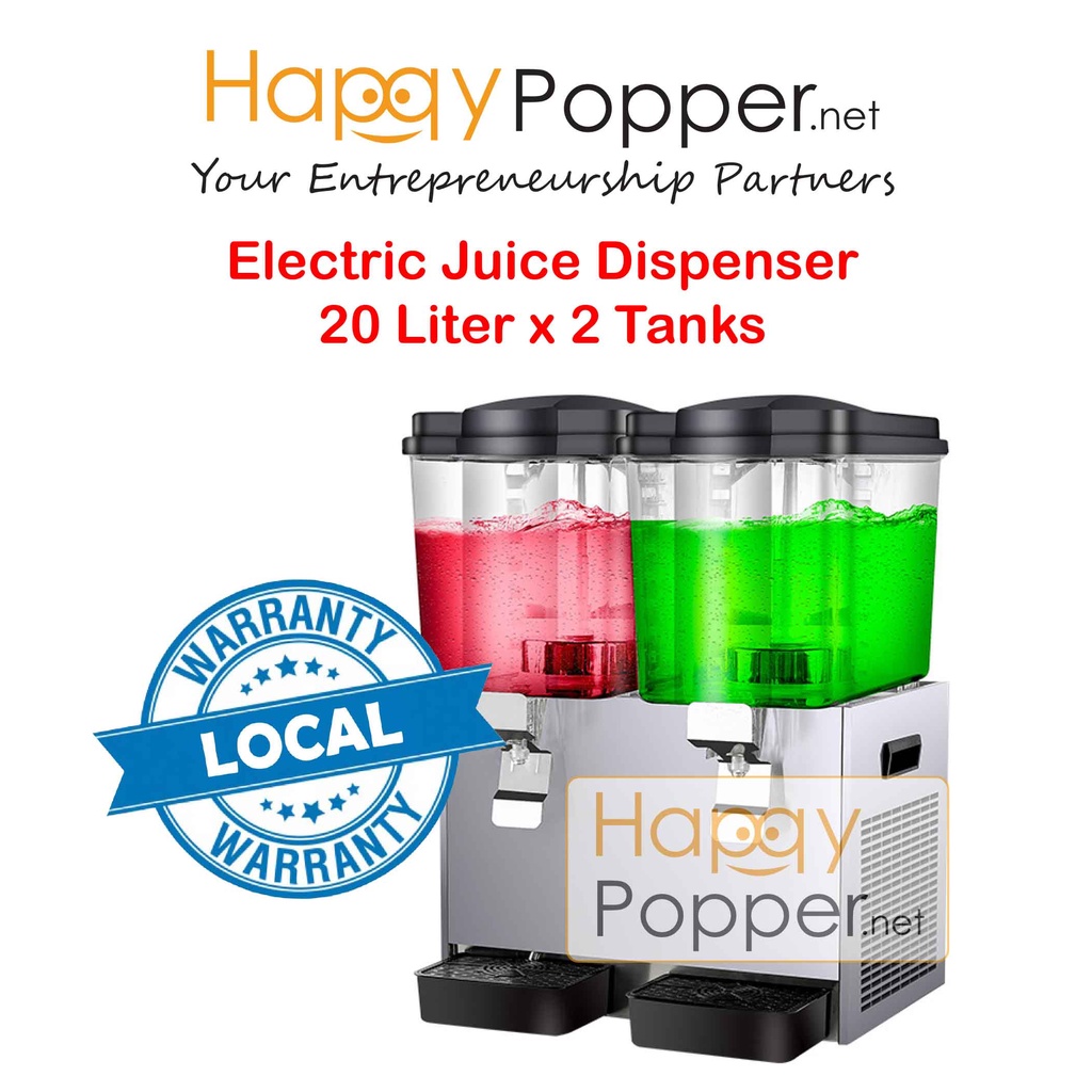 Happypopper Commercial Mesin Fruit Juice Dispenser 20 Liter x 2 Tank ...