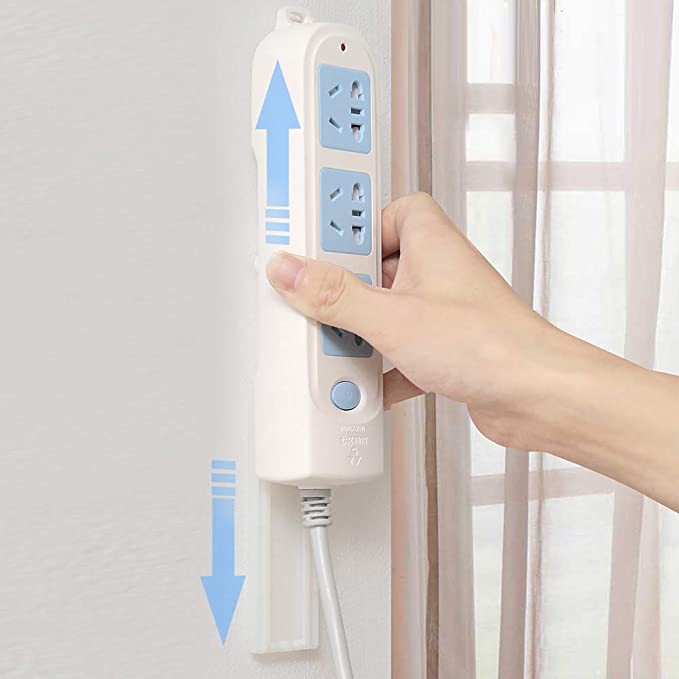 Self Adhesive Power Strip Fixator Punch-Free Wall-Mounted Power Strip ...