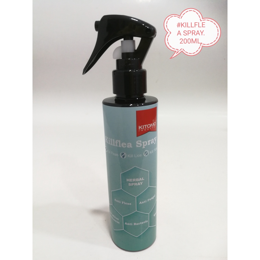 Kitomo KillFlea Spray 200ml Cat Flea Tick Mite Lice Kutu Kucing ...