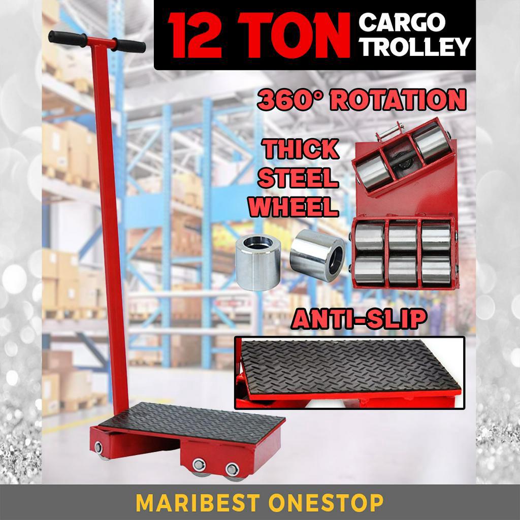 12 TON CARGO TROLLEY WITH HANDLE 360° Degree Rotation Heavy Duty ...
