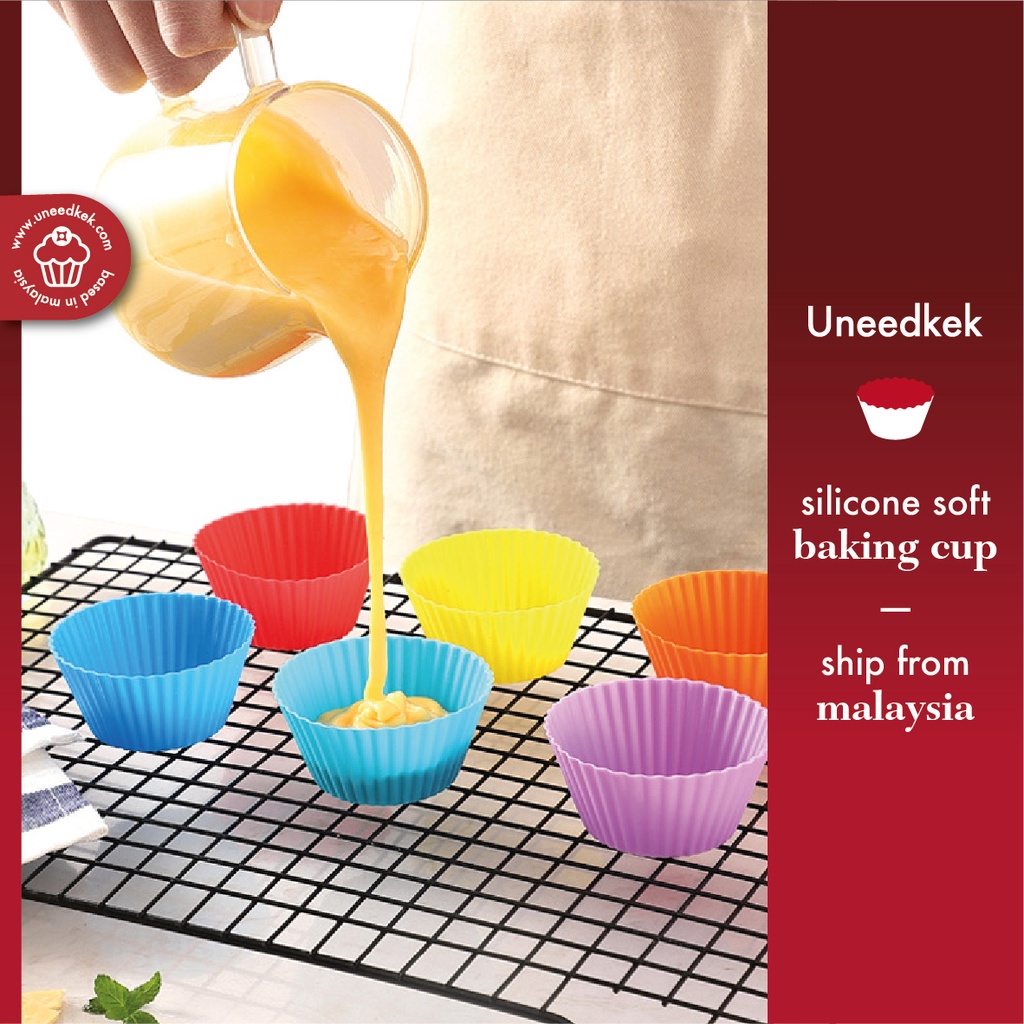 Acuan Kek Acuan Jelly Silicone Muffin Cake Cups Round Uneedkek Ready ...