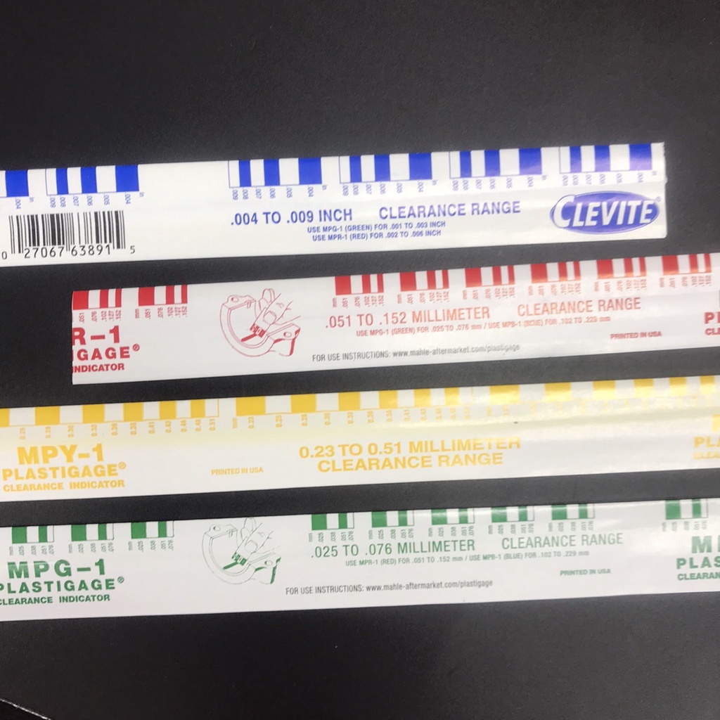 Clearance Gauge Plastic Available In 3 Colors Green Red Blue CLEVITE ...