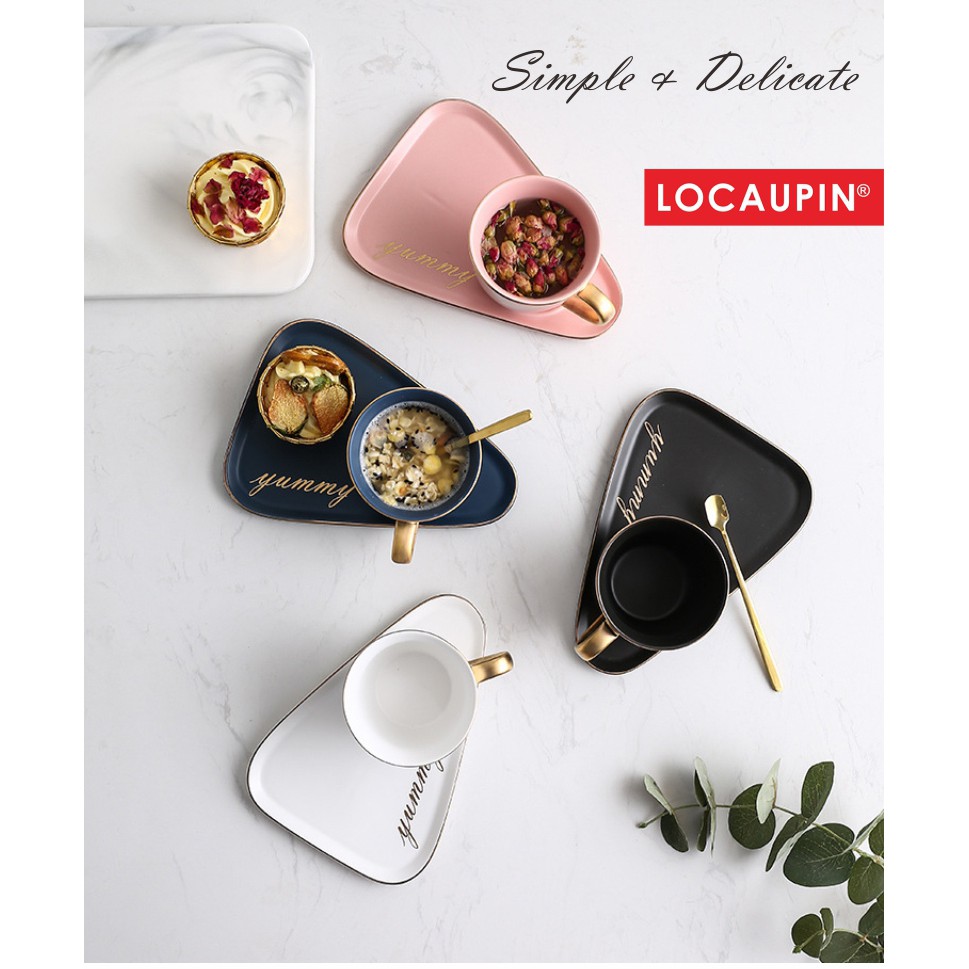 Locaupin Ins Coffee Mug Elegant Ceramic Mug Set Creative Coffee Mug for ...