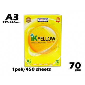 A3 IK YELLOW Paper 70gX450s or 70g X500sheets PP70GA3 | Shopee Malaysia
